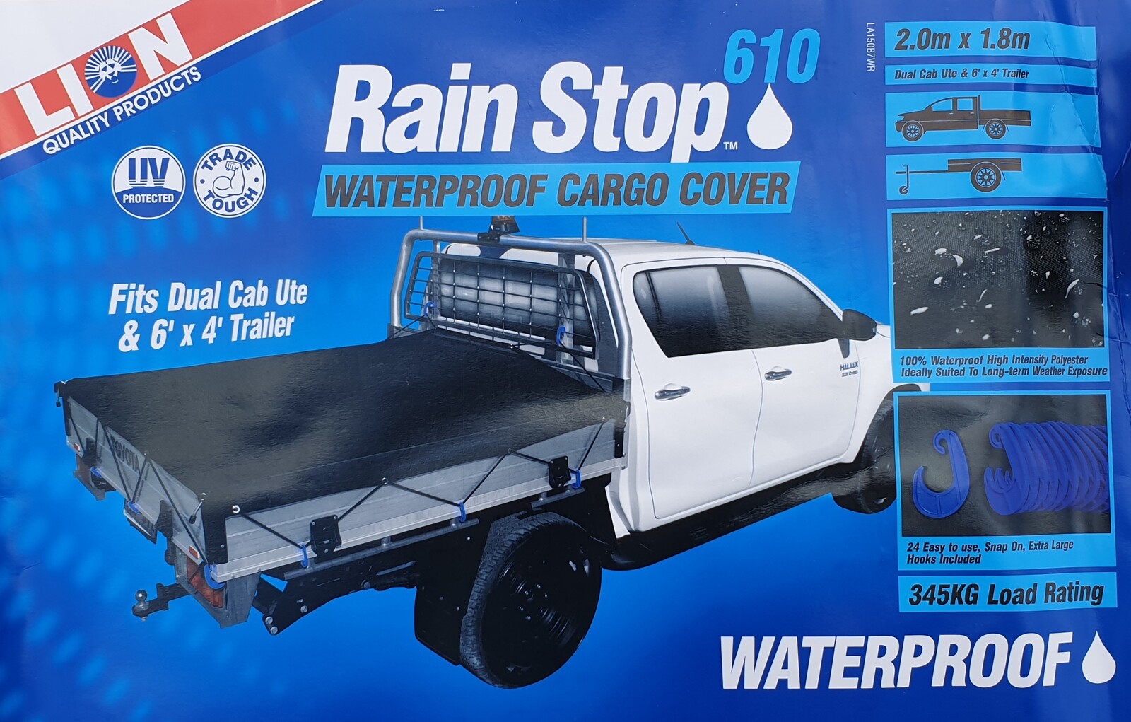 Lion Rainstop Waterproof Cargo Cover Tray Truck Trailer Ute